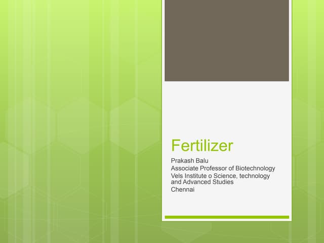 Investigatory project on fertilizer | PDF