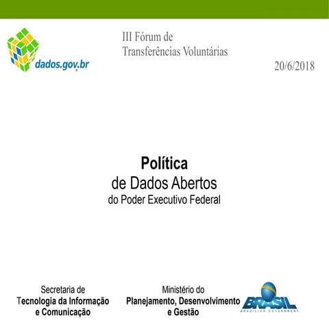 Política de Dados Abertos do poder executivo federal | ODP