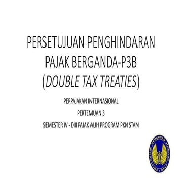III Seluk Beluk P3B pajak internasional semester IV | PDF