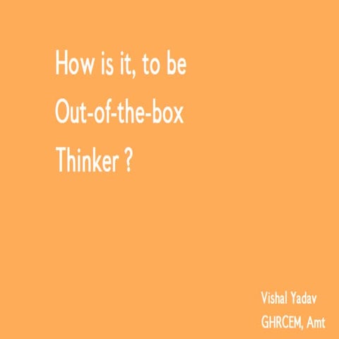 out of box thinking | PPTX