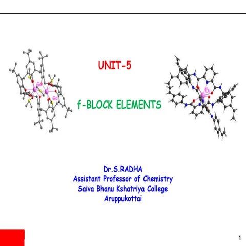 F Block Elements Ppt