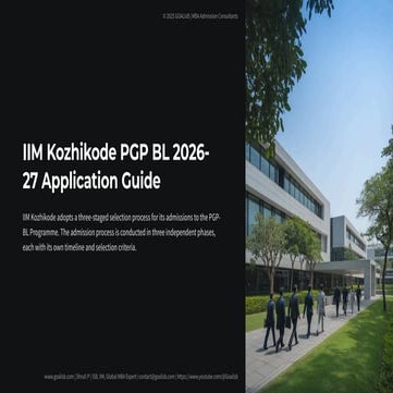 IIM Kozhikode PGP BL 2026- 27 Application Guide | PDF