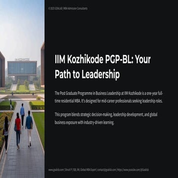 IIM Kozhikode PGP BL 2026- 27 Application Guide | PDF