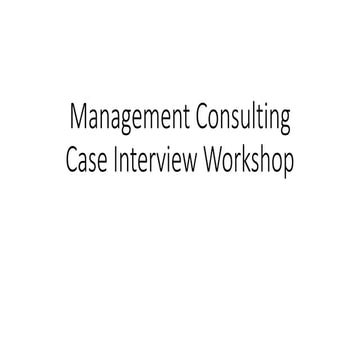 Management consulting case interview | PDF