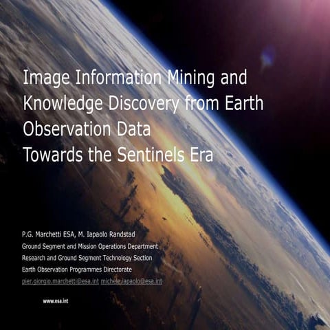 Big Data, Data and Information Mining for Earth Observation | PPTX