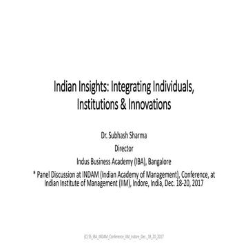Iim indore indam_conference_ss_dec. 2017 | PPTX