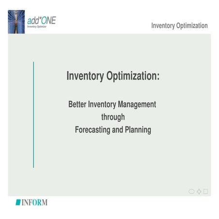 INVENTORY OPTIMIZATION | PDF