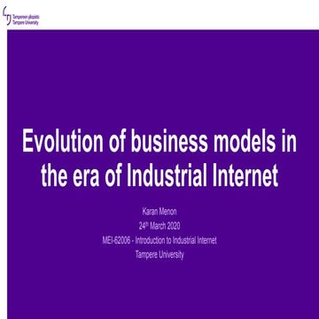 Evolution of business models in the era of Industrial Internet | PPTX