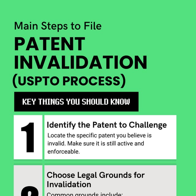 5 Essential Steps to File a Patent Invalidation with the USPTO | Infographics | InventionIP | PDF