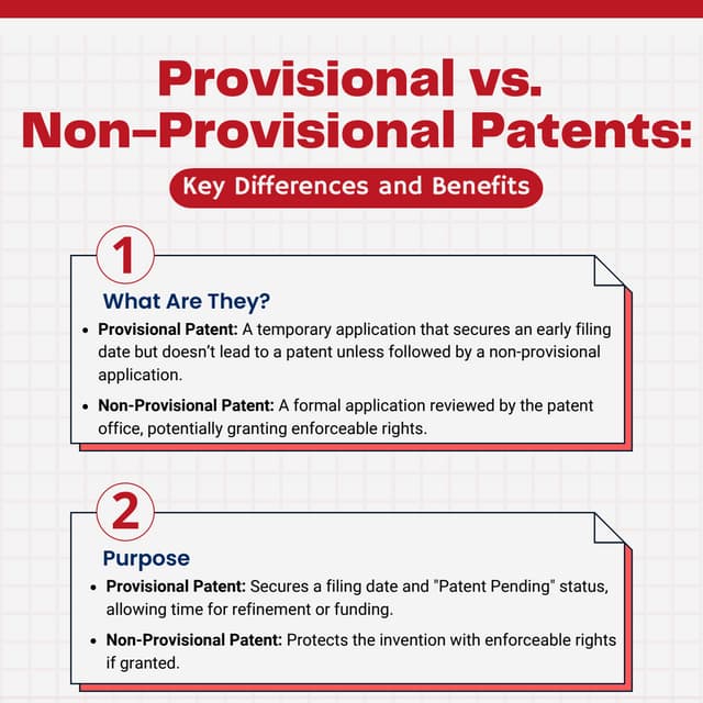 Provisional vs. Non-Provisional Patents: Key Differences and Benefits ...