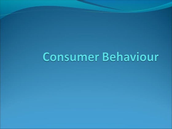 Models of consumer behavior | PPTX