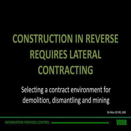 REVERSE CONSTRUCTION REQUIRE LATERAL THINKING | PPT