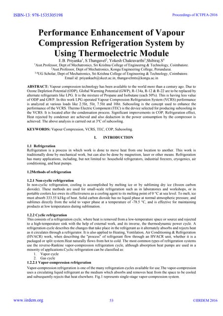 vapour compression refrigeration system | PPTX