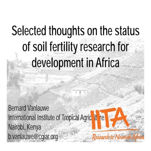 Challenges and opportunities for Soil Fertility Management in Africa | PPTX