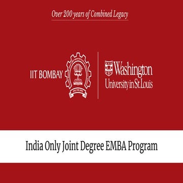 Executive MBA Program by IIT Bombay and Washington University in St ...