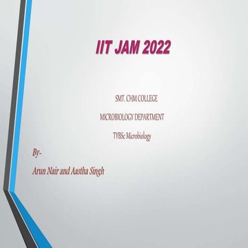 Iit jam 2022 presentation (specially for biotechnology) | PPTX