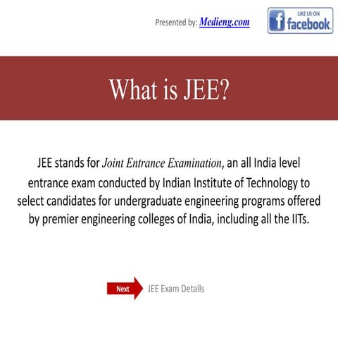 What is Joint Entrance Exam (JEE)? | PPTX