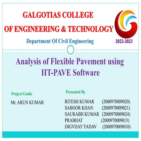 Analysis of Flexible Pavement Using IIT PAVE software | PPTX