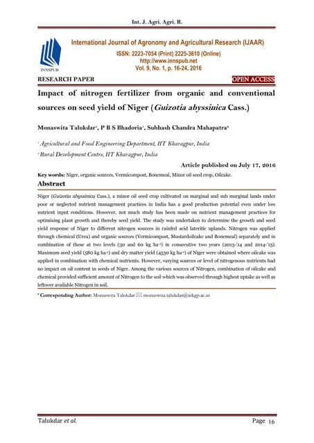 Nitrogen fertilizers | PPT