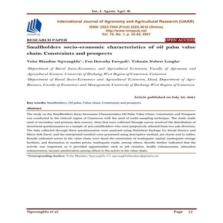 Cultivation of oil palm | PPTX