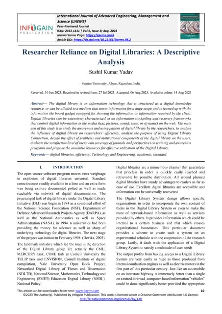 WHAT IS A DIGITAL LIBRARY? EXPLAIN NDLI AND ITS CONTRIBUTION. | PDF