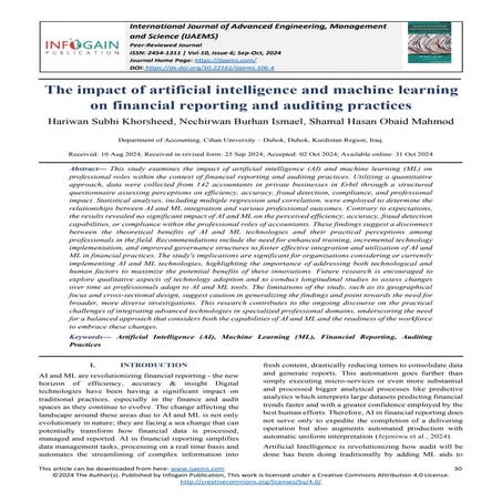 The impact of artificial intelligence and machine learning on financial reporting and auditing ...