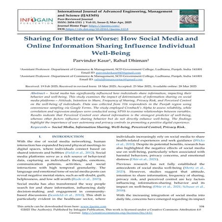Sharing for Better or Worse: How Social Media and Online Information ...