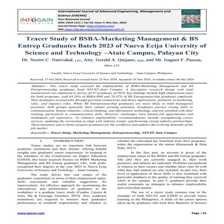 Tracer Study of BSBA-Marketing Management & BS Entrep Graduates Batch ...