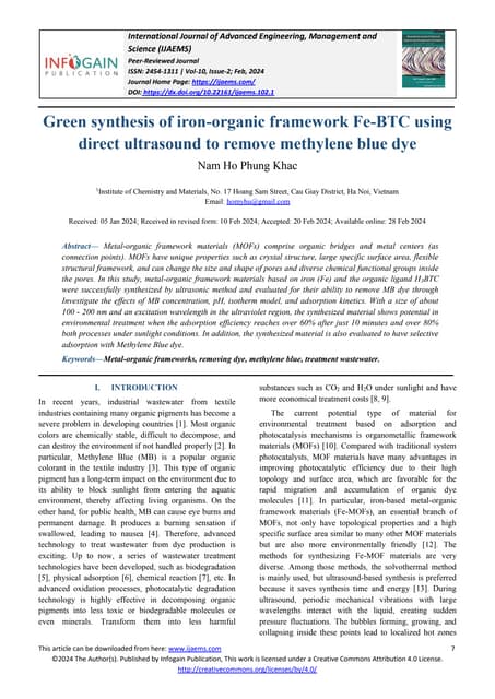 MOF, metal organic frameworks | PPTX | Commodities | Economy