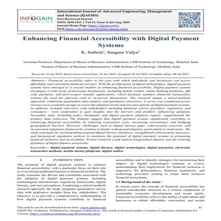 Enhancing Financial Accessibility with Digital Payment Systems | PDF