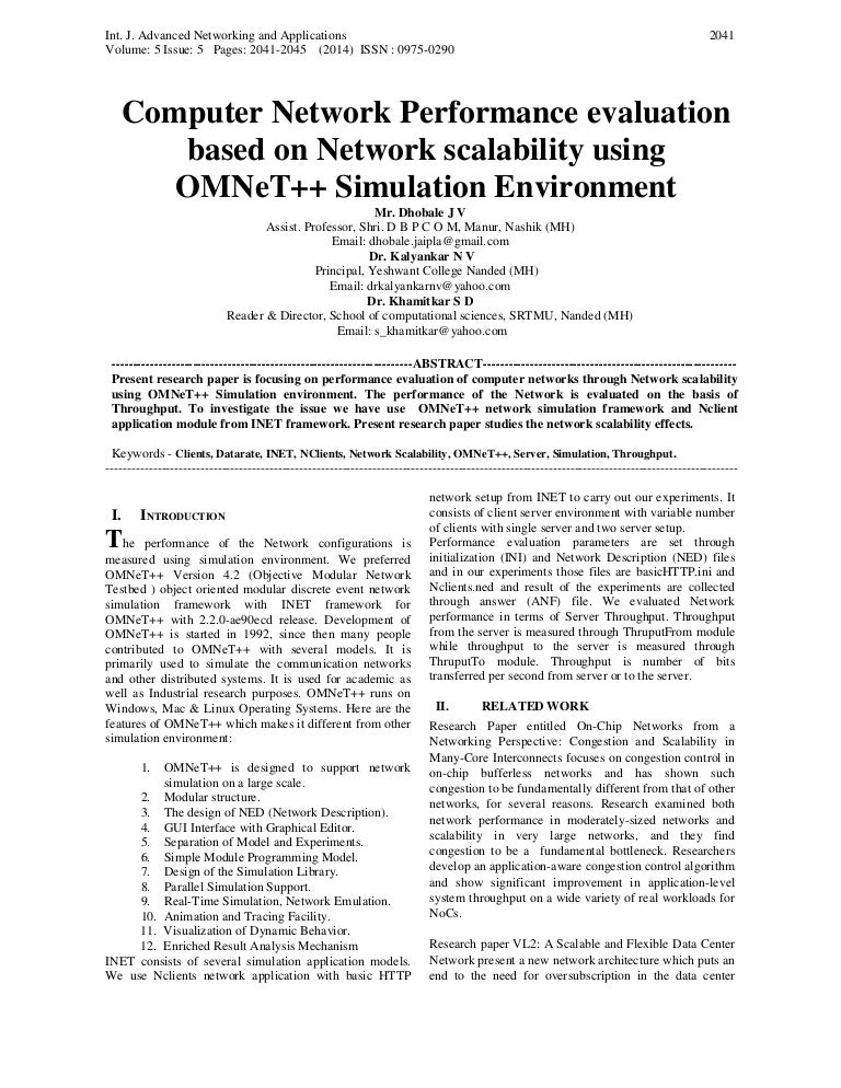 Computer Network Performance Evaluation Based On Network Scalability