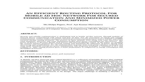Secure Routing Protocol To Mitigate Attacks By Using Blockchain Technology In Manet Pdf
