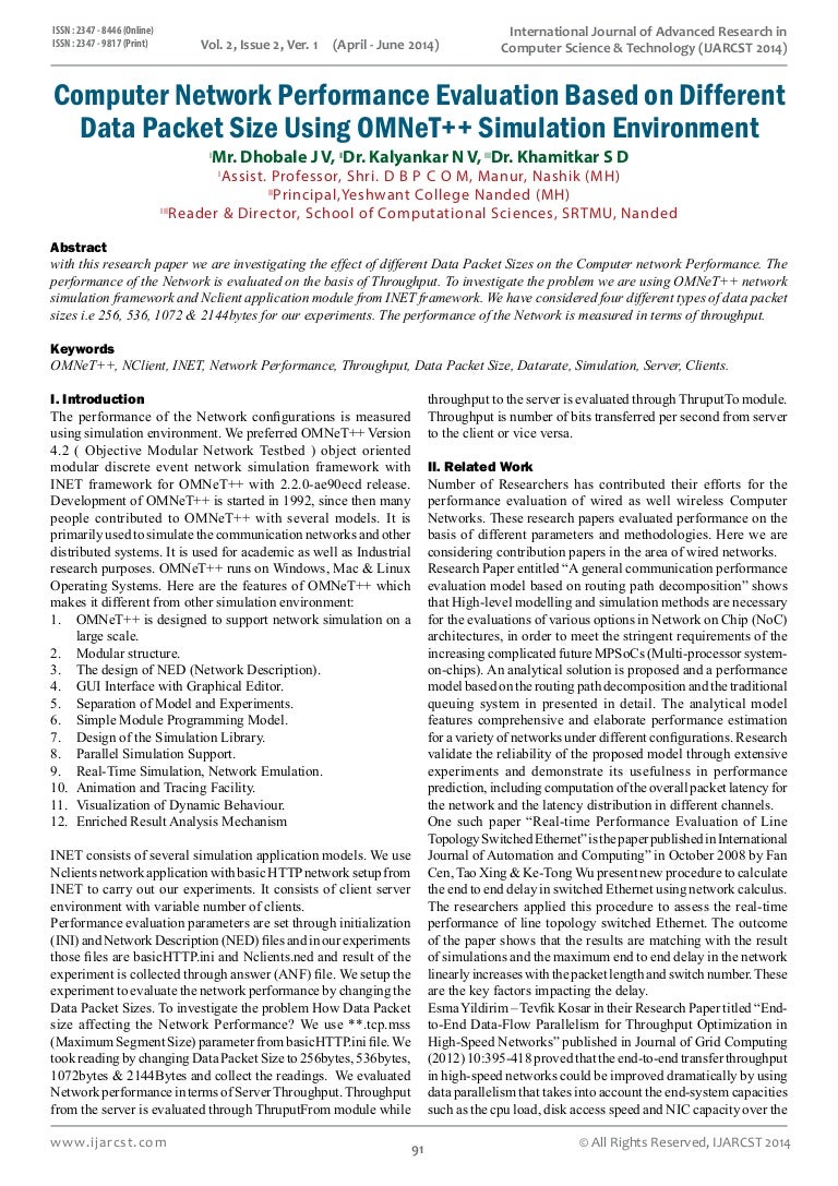 Computer Network Performance Evaluation Based On Different Data Packe…