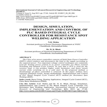 Design Simulation Implementation And Control Of Plc Based Integral Cycle Controller For 0207