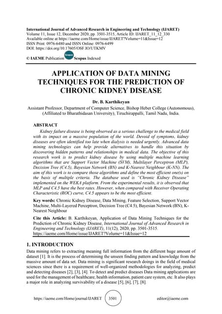Chronic Kidney Disease Prediction | PPT