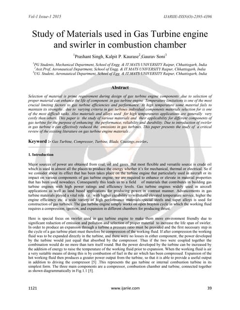 Materials used in gas turbine | PPTX