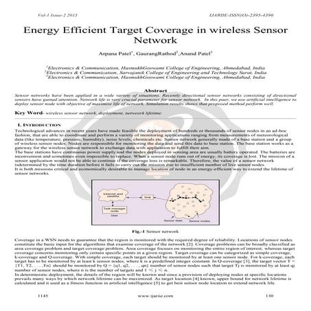 Energy Efficient Target Coverage In Wireless Sensor Network Pdf