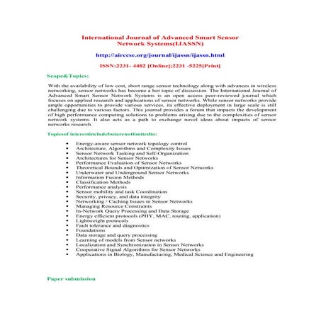 International Journal of Advanced Smart Sensor Network Systems (IJASSN ...