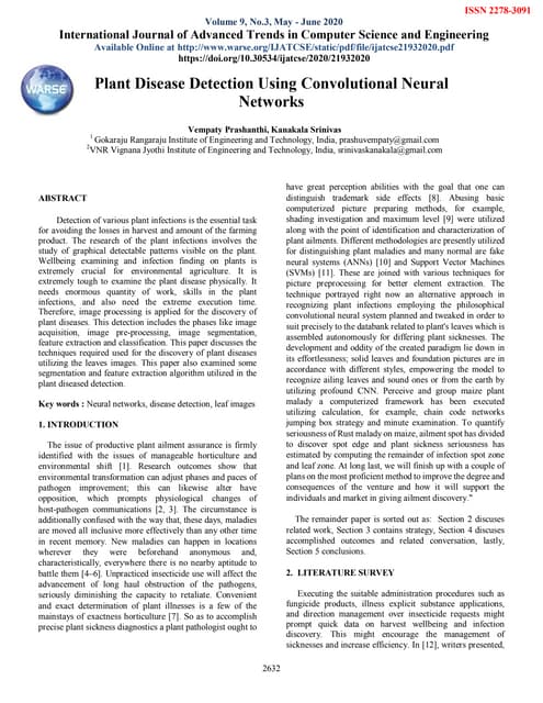 Plant Disease Prediction using CNN | PPTX