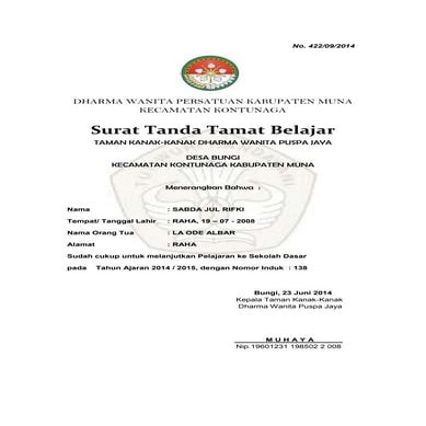 Ijazah tk | DOCX