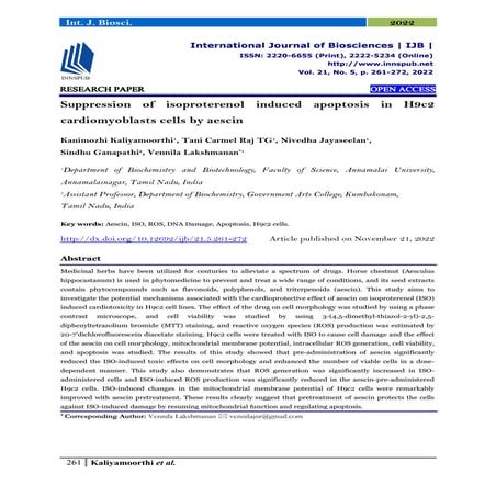 Suppression of isoproterenol induced apoptosis in H9c2 cardiomyoblasts ...