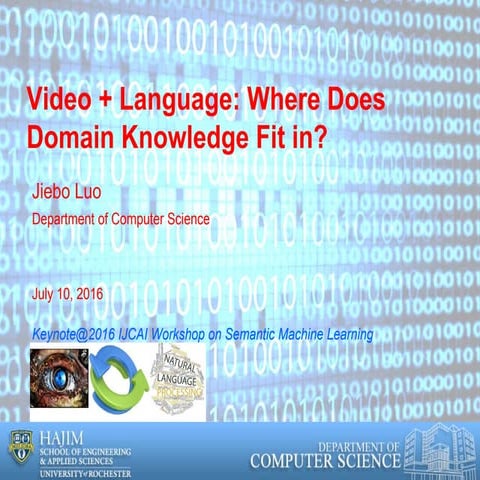 Video + Language: Where Does Domain Knowledge Fit in? | PPT