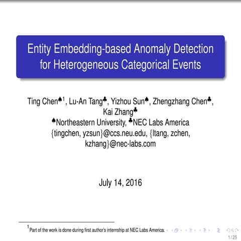 Entity Embedding-based Anomaly Detection for Heterogeneous Categorical Events | PDF