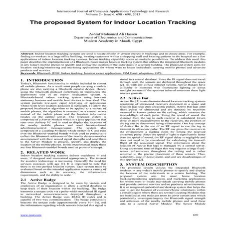 The proposed System for Indoor Location Tracking | PDF | Internet of ...