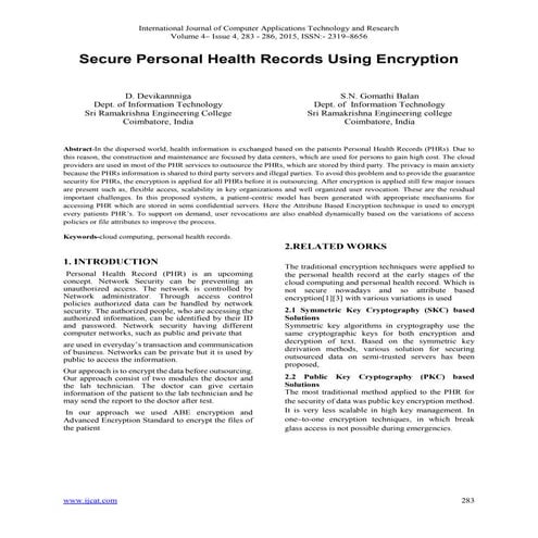 Secure Personal Health Records Using Encryption | PDF | Operating Systems | Computer Software ...