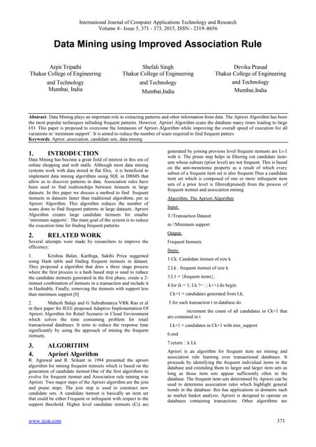 Mining Single Dimensional Boolean Association Rules From Transactional 5998