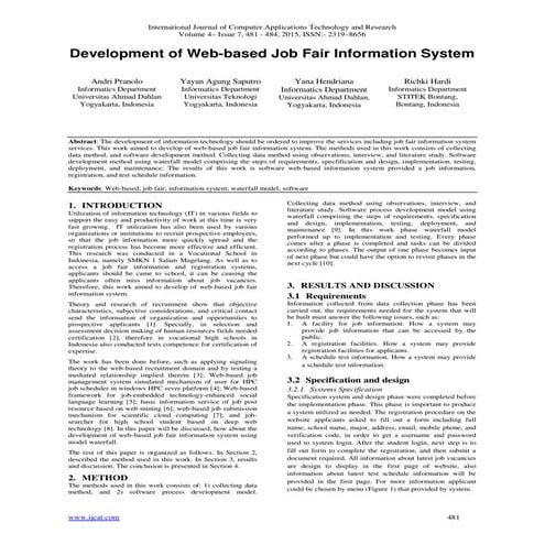 Development of Web-based Job Fair Information System | PDF
