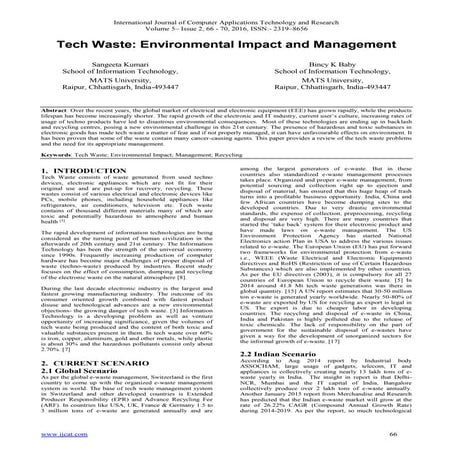 Tech Waste: Environmental Impact and Management | PDF