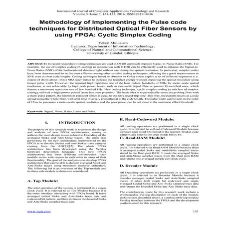 Methodology of Implementing the Pulse code techniques for Distributed Optical Fiber Sensors by ...