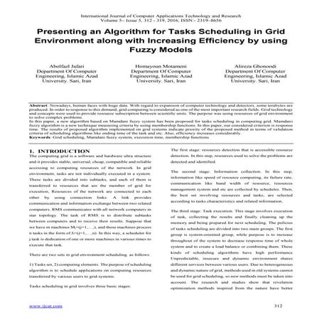 Presenting An Algorithm For Tasks Scheduling In Grid Environment Along With Increasing